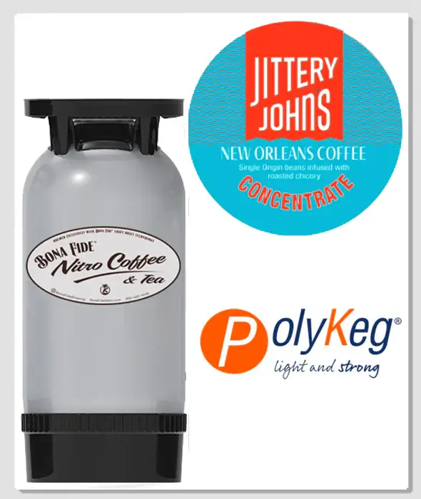 JITTERY JOHN’S NEW ORLEANS STYLE - CONCENTRATE - Nitro BIK 5 gal PolyKeg - Keys Koffee